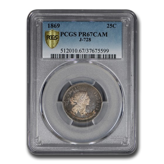 Buy 1869 Standard Silver Quarter Pattern PR-67 Cameo PCGS (J-728) | APMEX