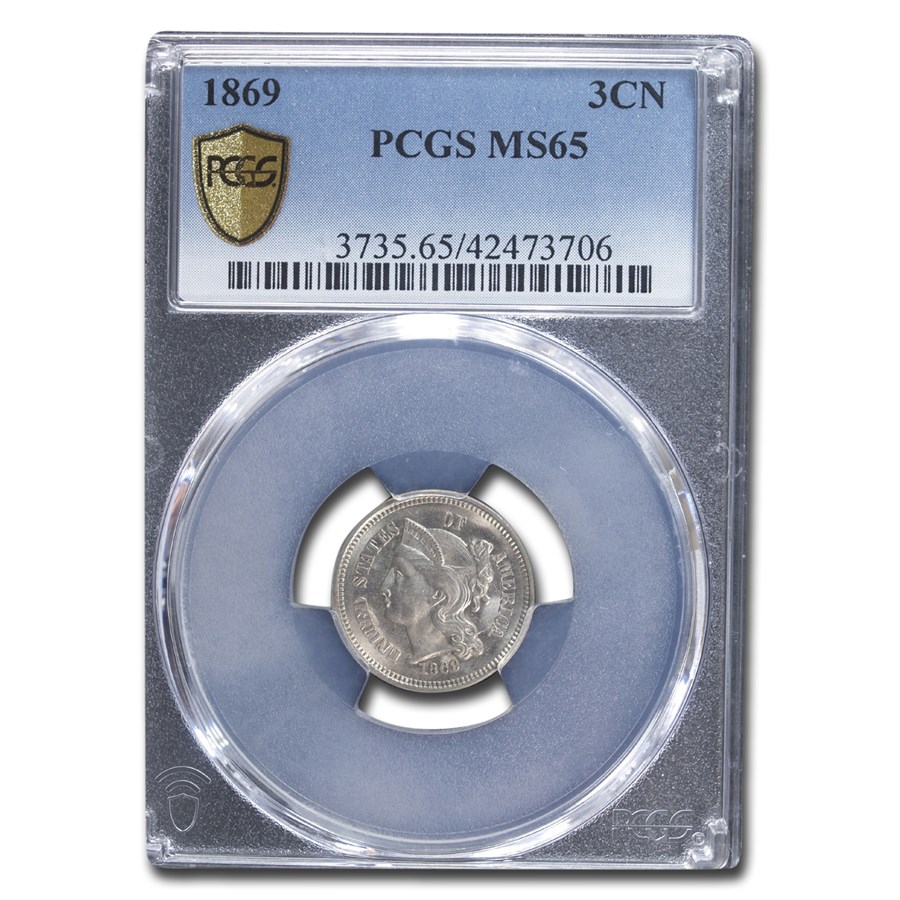 Buy 1869 Three Cent Nickel MS-65 PCGS | APMEX