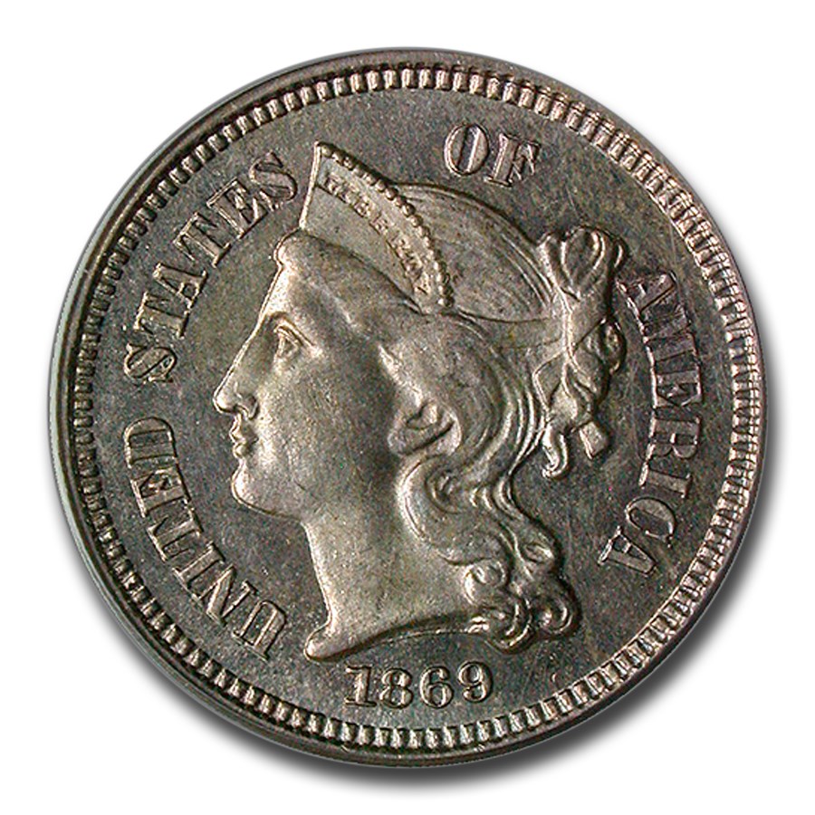 1869 Three Cent Nickel PR-64 PCGS