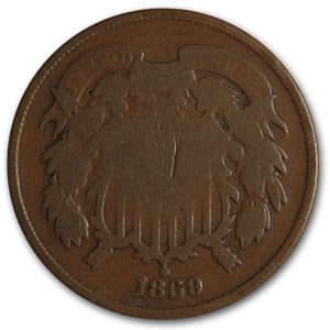 Buy 1869 Two Cent Piece Good (FS-004, Repunched Date) | APMEX