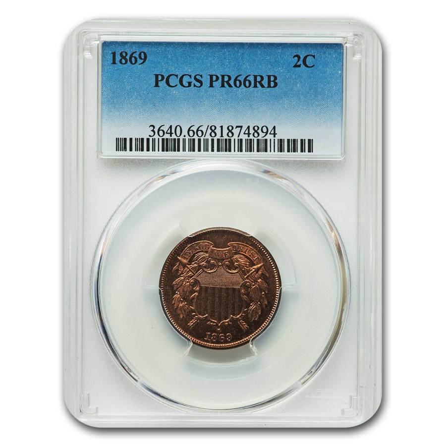 Buy 1869 Two Cent Piece PR-66 PCGS | APMEX
