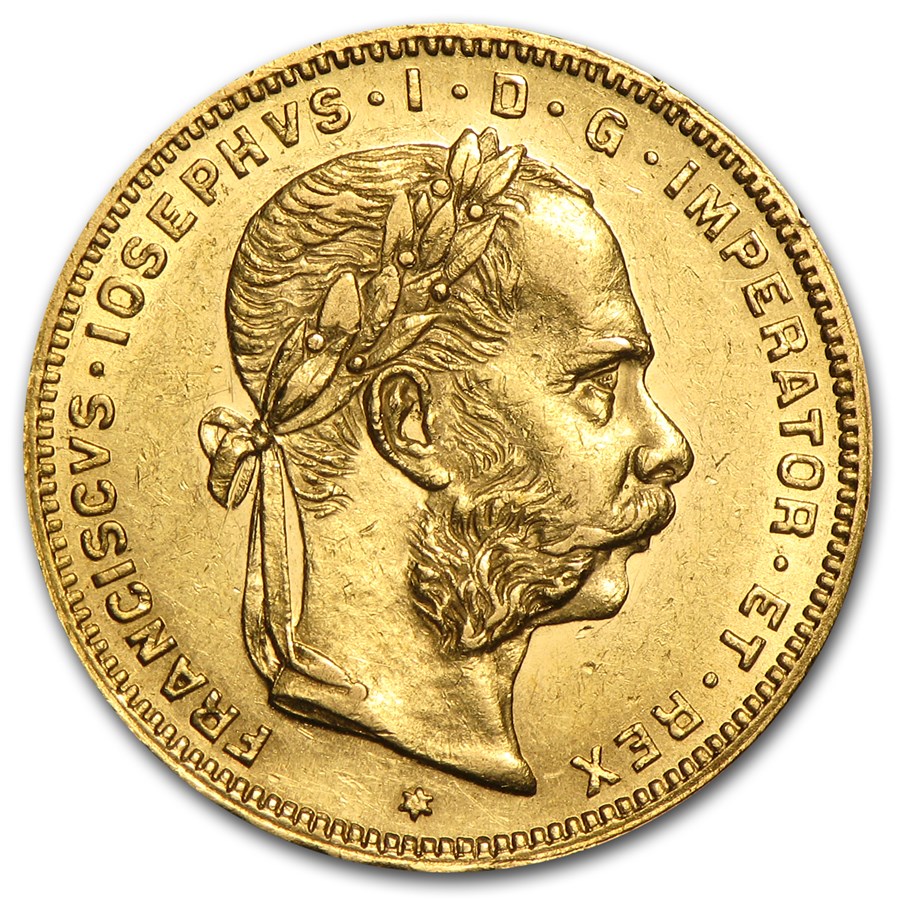 Buy 1870-1891 Austria Gold 8 Florin/20 Francs AU (Random) | APMEX