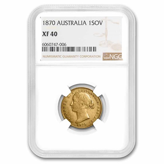 Buy 1870 Australia Gold Sovereign Victoria Sydney Mint XF-40 NGC | APMEX