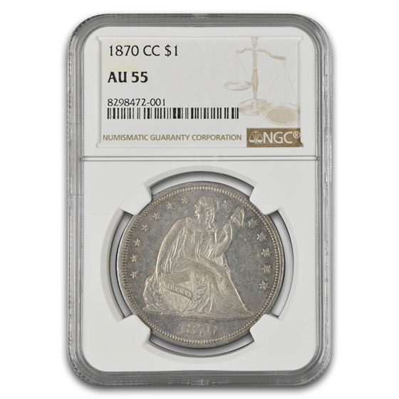 Buy 1870-CC Liberty Seated Dollar AU-55 NGC | APMEX