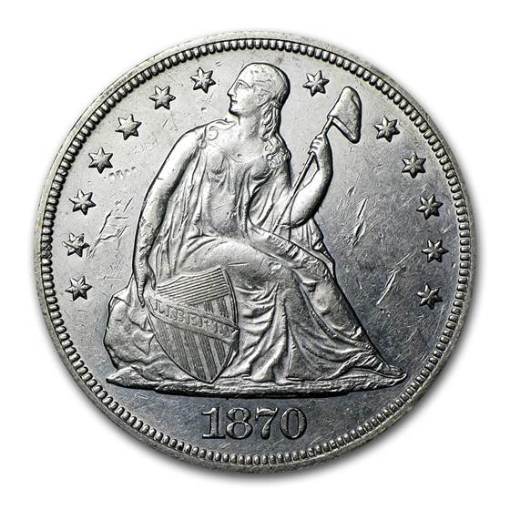 Buy 1870-CC Liberty Seated Dollar AU Details (Lightly Cleaned) | APMEX