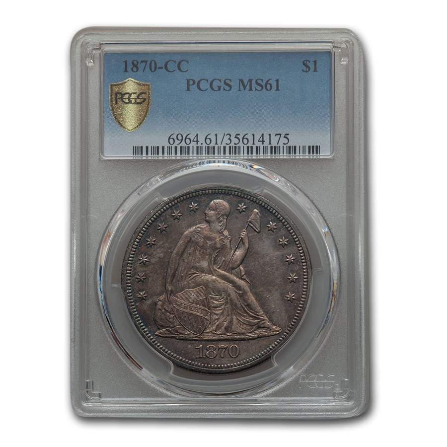 Buy 1870-CC Liberty Seated Dollar MS-61 PCGS | APMEX