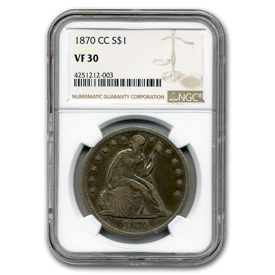 Buy 1870-CC Liberty Seated Dollar VF-30 NGC | APMEX