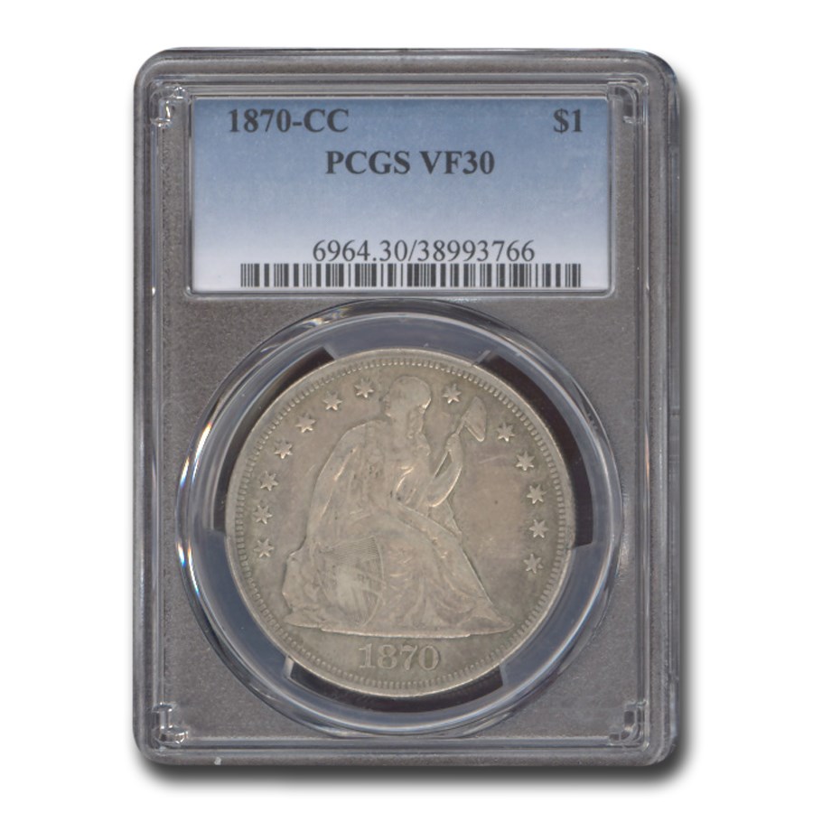 Buy 1870-CC Liberty Seated Dollar VF-30 PCGS | APMEX