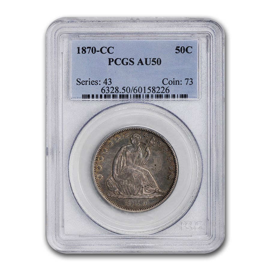 Buy 1870-CC Liberty Seated Half Dollar AU-50 PCGS | APMEX