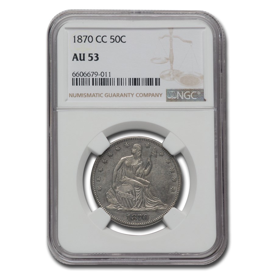 1870-CC Liberty Seated Half Dollar AU-53 NGC