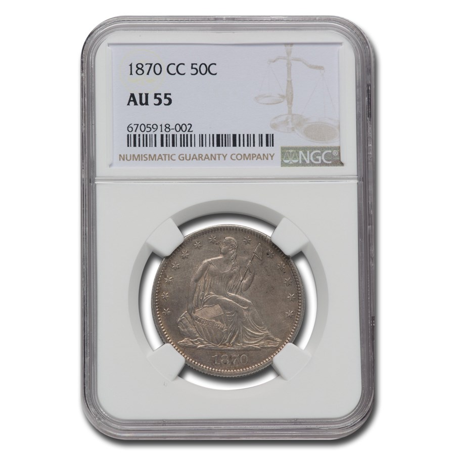 1870-CC Liberty Seated Half Dollar AU-55 NGC
