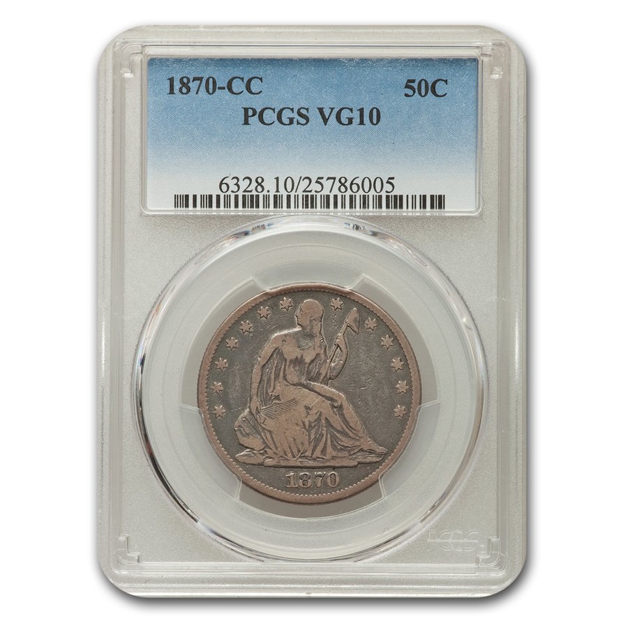 Buy 1870-CC Liberty Seated Half Dollar VG-10 PCGS | APMEX