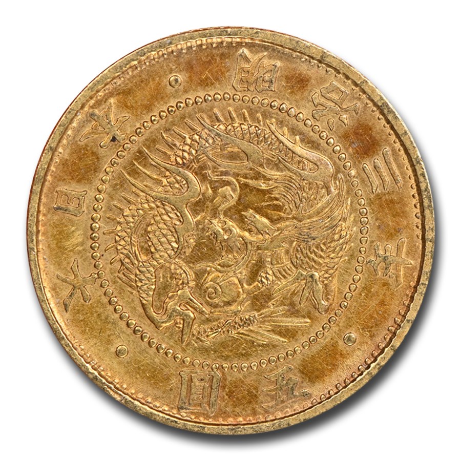 Buy 1870 Japan Gold Meiji 5 Yen MS-62 NGC | APMEX