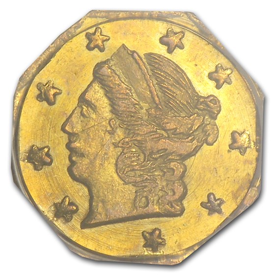 Buy 1870 Liberty Octagonal 25 Cent Gold AU-58 PCGS (BG-713) | APMEX