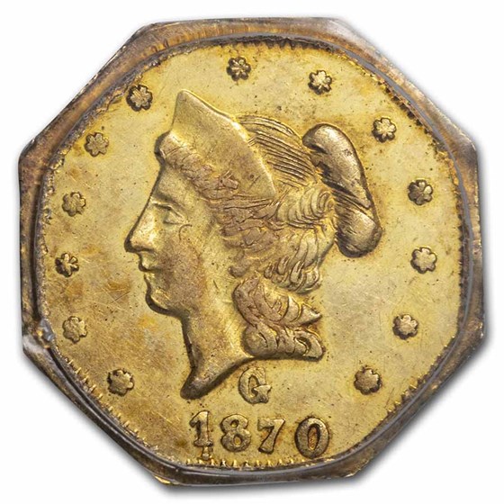 Buy 1870 Liberty Octagonal 50 Cent Gold MS-61 PCGS (BG-922) | APMEX