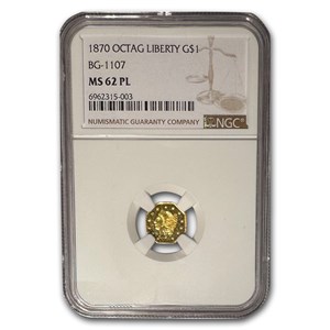 Buy 1870 Liberty Octagonal $1 Gold MS-62 NGC PL | APMEX