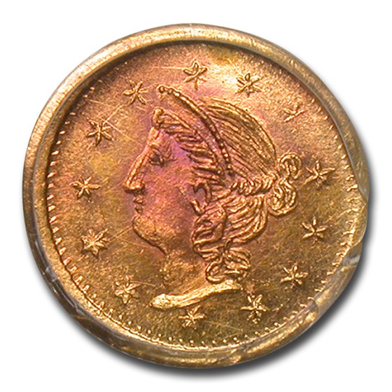 Buy 1870 Liberty Round 25 Cent Gold MS-64 PCGS (BG-867) | APMEX