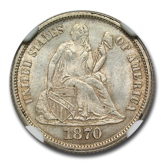 Buy 1870 Liberty Seated Dime MS-63 NGC | APMEX