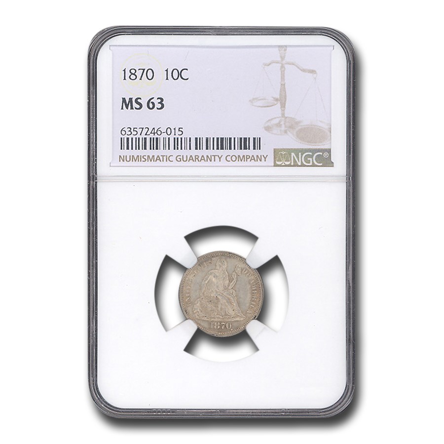 Buy 1870 Liberty Seated Dime MS-63 NGC | APMEX