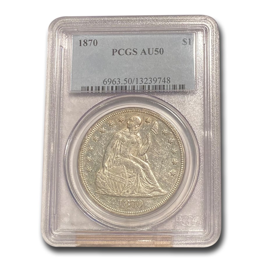 Buy 1870 Liberty Seated Dollar AU-50 PCGS | APMEX