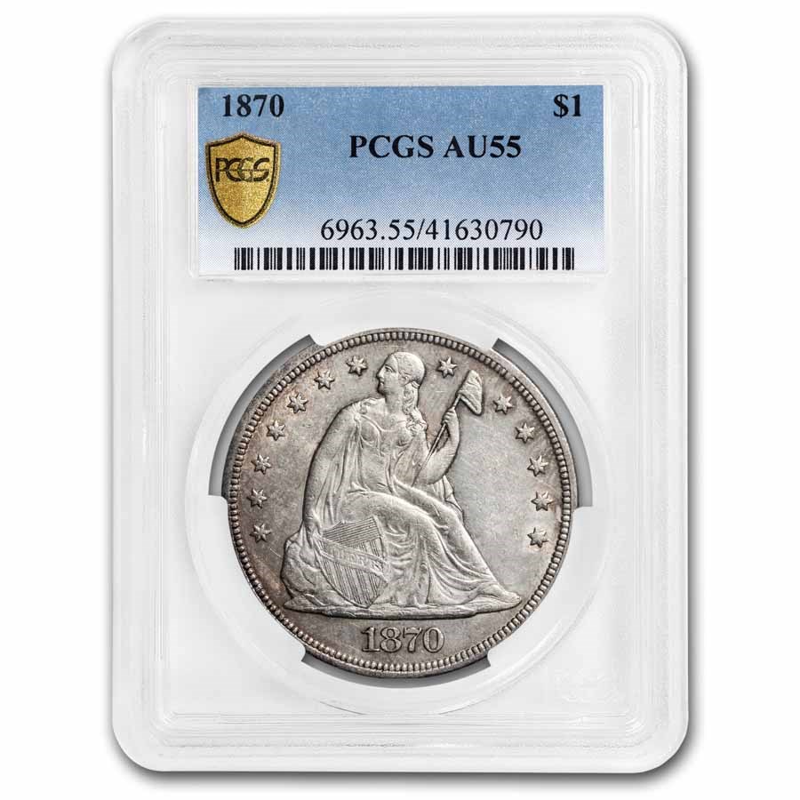 Buy 1870 Liberty Seated Dollar AU-55 PCGS | APMEX