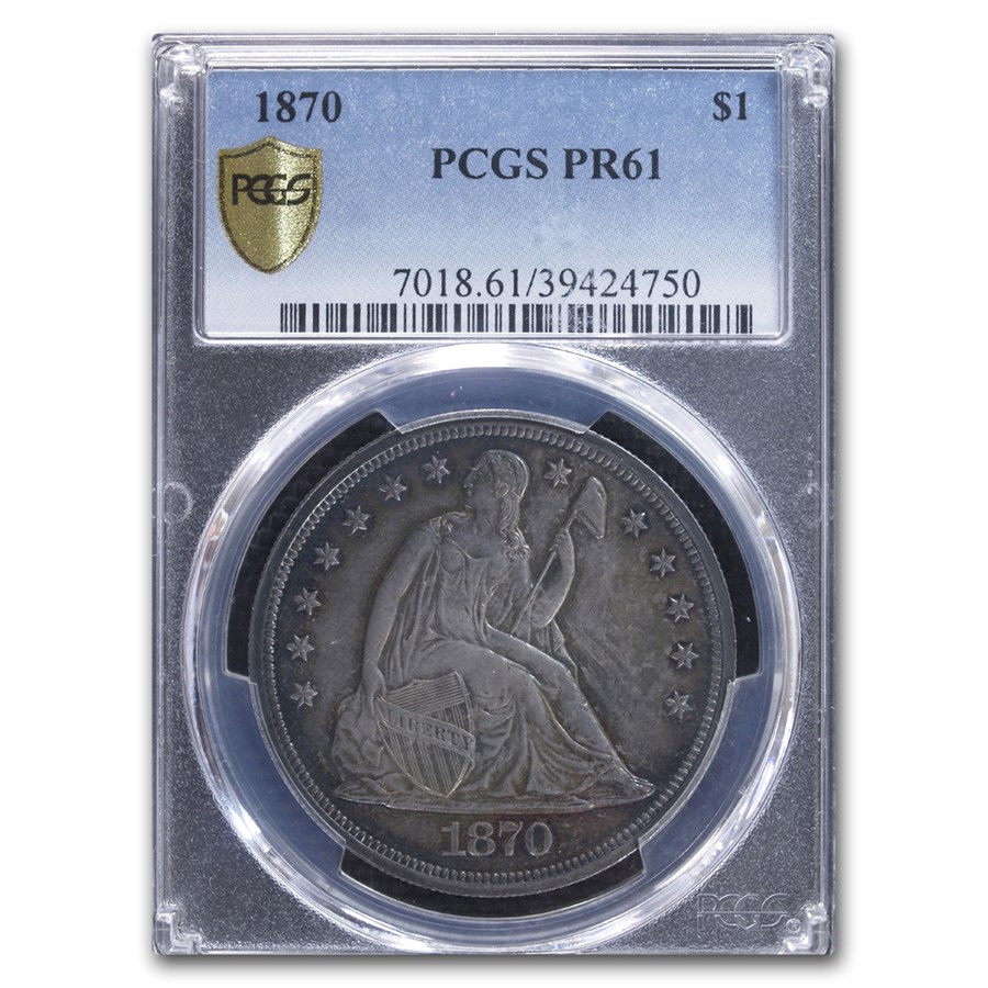 Buy 1870 Liberty Seated Dollar PR-61 PCGS | APMEX