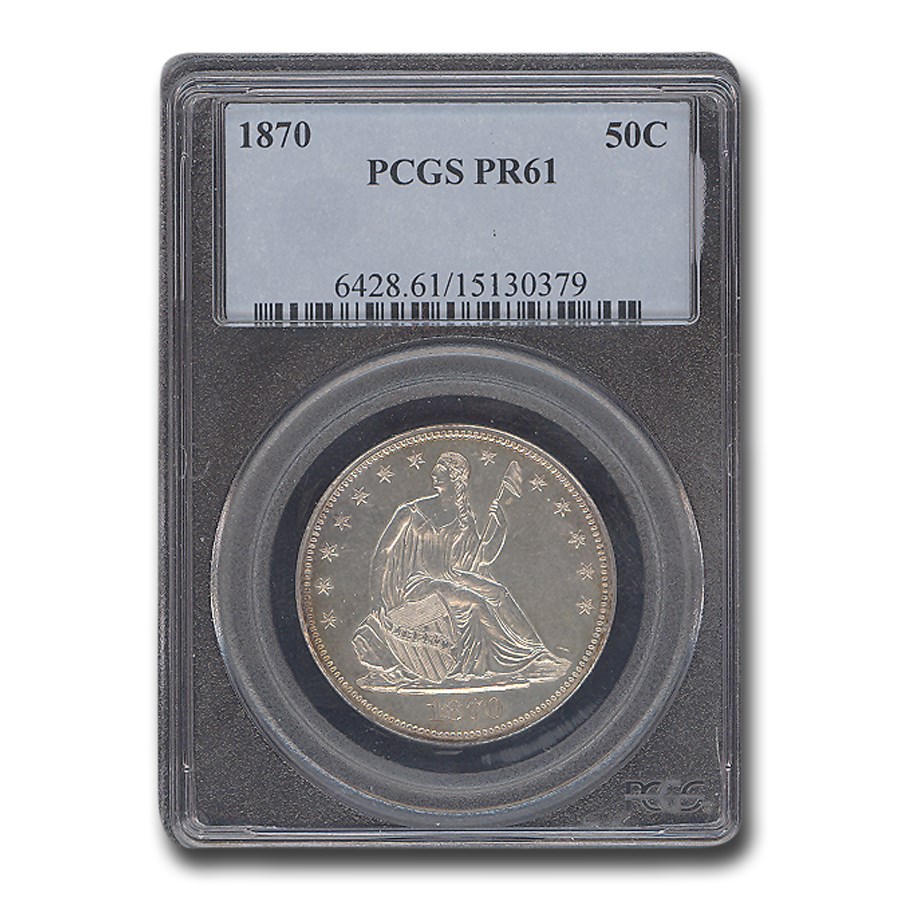 Buy 1870 Liberty Seated Half Dollar PR-61 PCGS | APMEX
