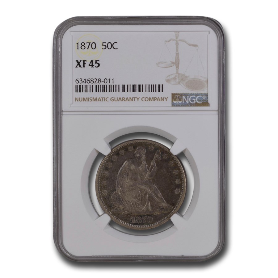 Buy 1870 Liberty Seated Half Dollar XF-45 NGC | APMEX