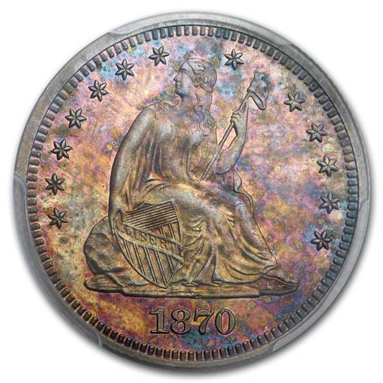 Buy 1870 Liberty Seated Quarter PR-64 PCGS | APMEX