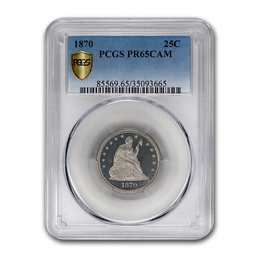 Buy 1870 Liberty Seated Quarter PR-65 Cameo PCGS | APMEX