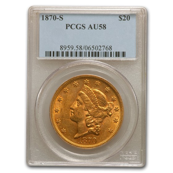 Buy 1870-S $20 Liberty Gold Double Eagle AU-58 PCGS | APMEX