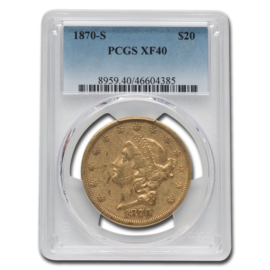 Buy 1870-S $20 Liberty Gold Double Eagle XF-40 PCGS | APMEX