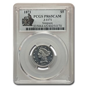 Buy 1871 $5 Pattern PR-65 Cameo PCGS (J-1171) | APMEX