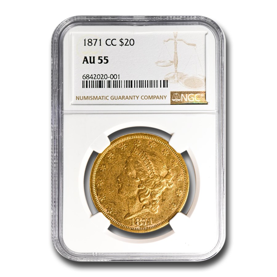 Buy 1871-CC $20 Liberty Gold Double Eagle AU-55 NGC | APMEX