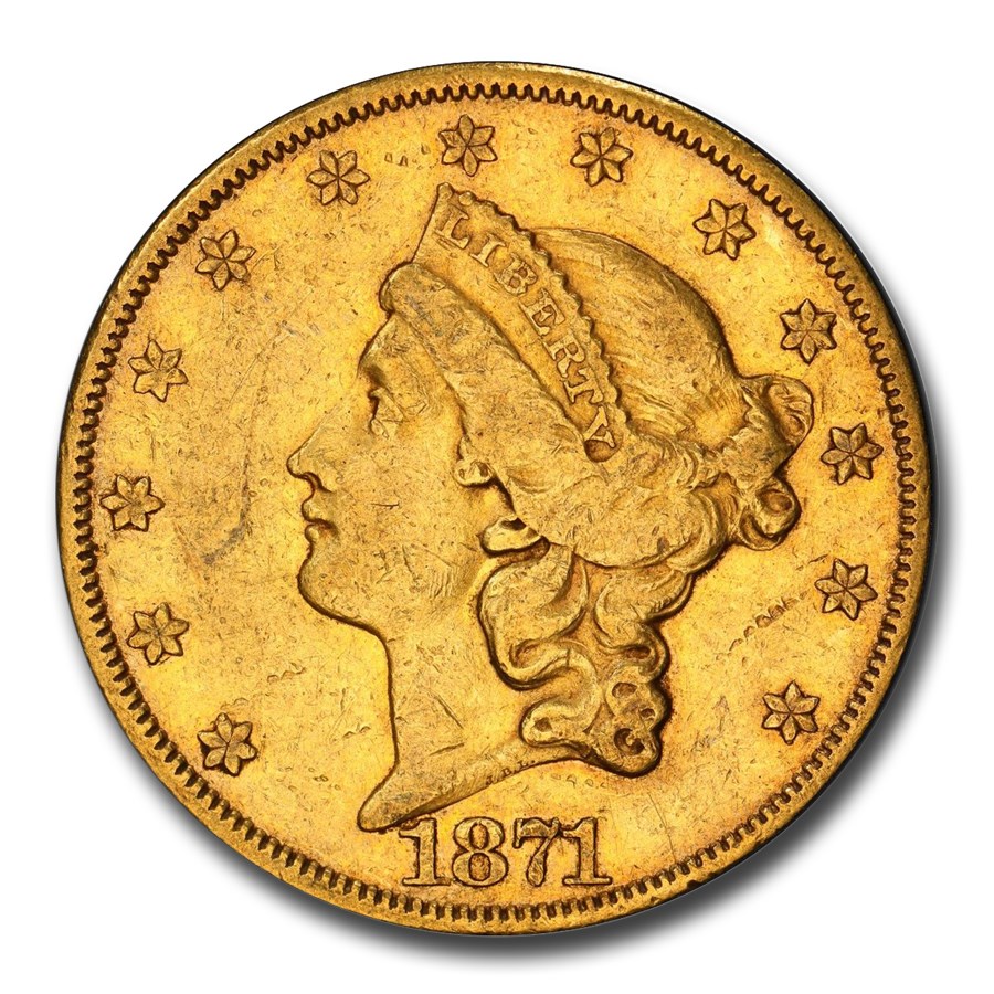 1871-CC $20 Liberty Gold Double Eagle XF-45 PCGS