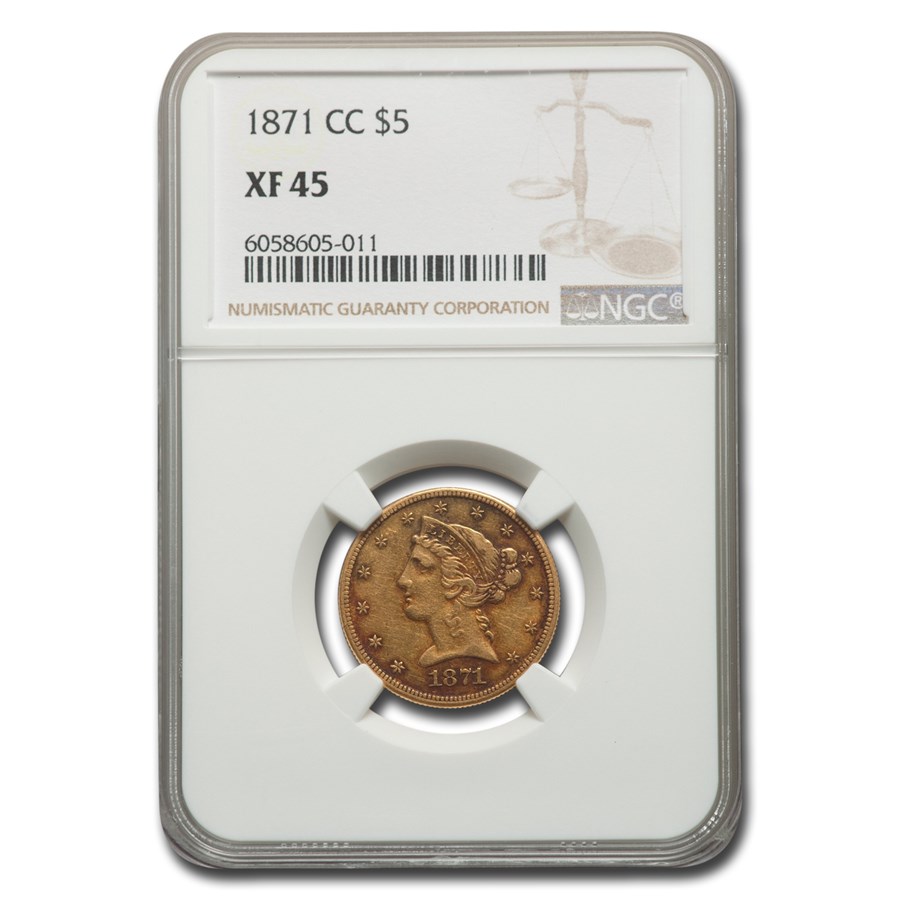 Buy 1871-CC $5 Liberty Gold Half Eagle XF-45 NGC | APMEX