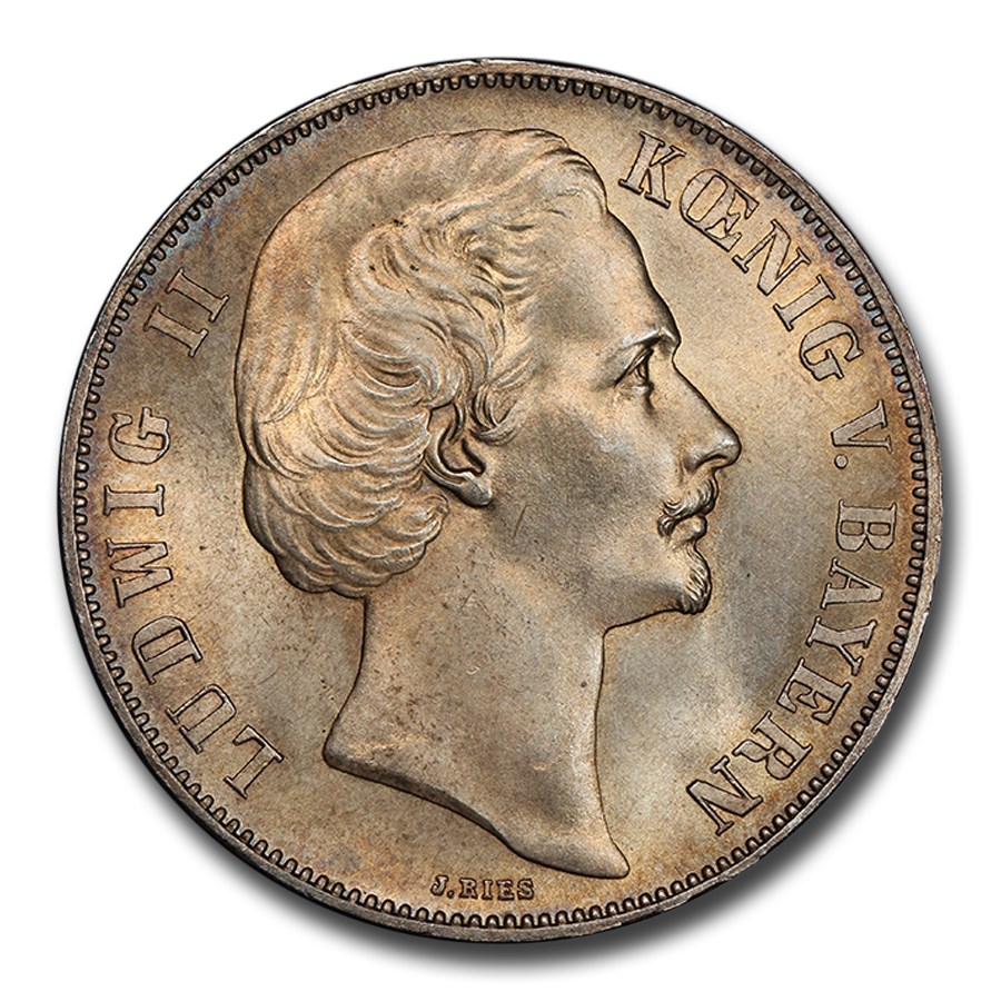 Buy 1871 German States Bavaria Silver Thaler Ludwig II MS-65 PCGS | APMEX