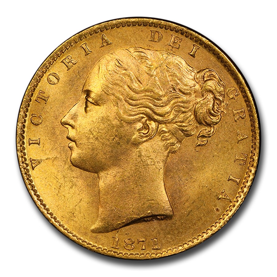 Buy 1871 Great Britain Gold Sovereign Victoria MS-64 PCGS | APMEX