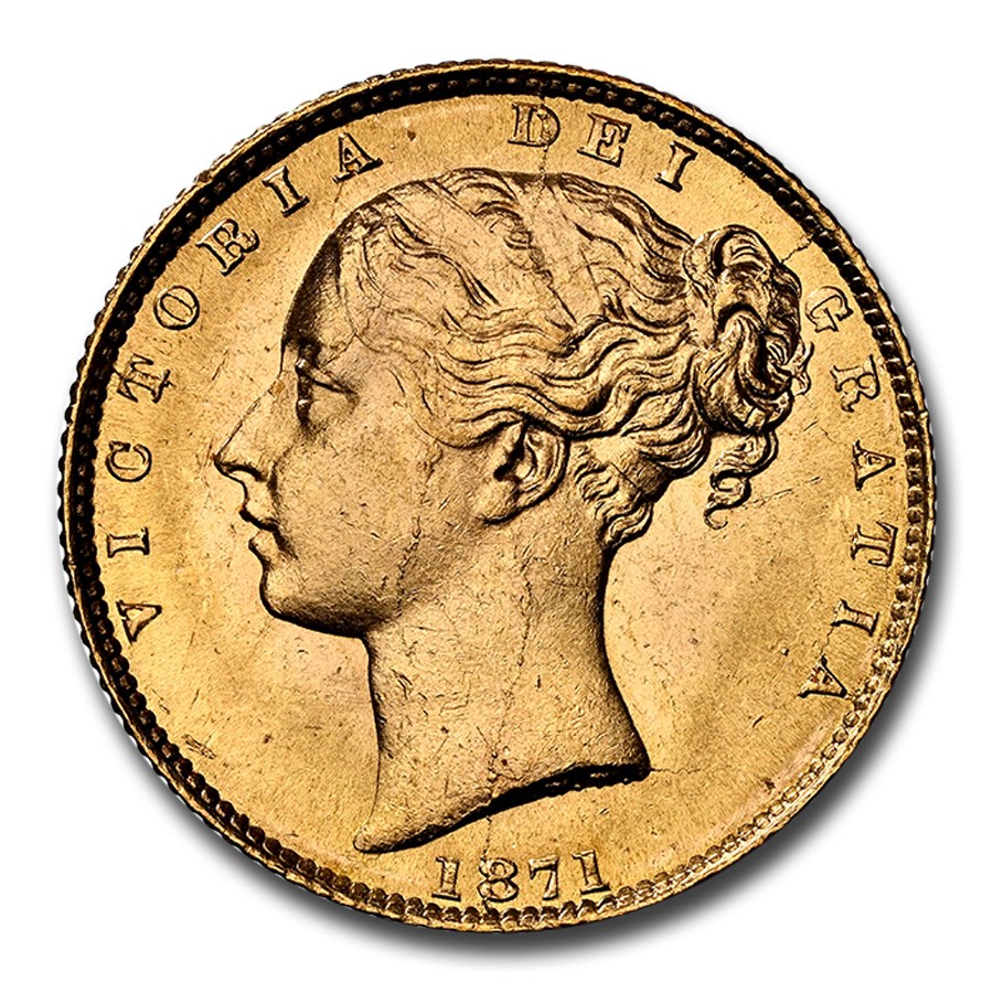 Buy 1871 Great Britain Gold Sovereign Victoria Shield MS-63+ NGC D28 ...