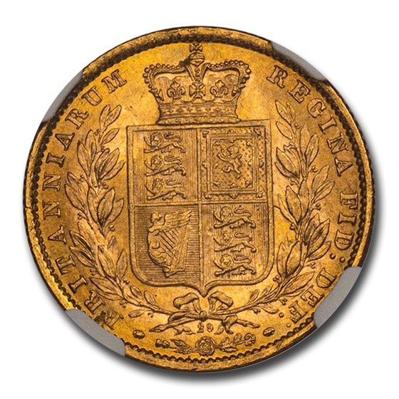 Buy 1871 Great Britain Gold Sovereign Victoria Shield MS-64+ NGC D29 | APMEX