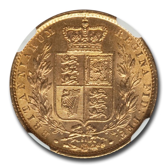 Buy 1871 Great Britain Gold Sovereign Victoria Shield MS-64 NGC D31 | APMEX