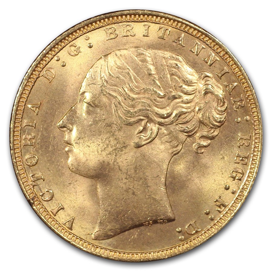 Buy 1871 Great Britain Gold Sovereign Victoria Shield MS-65 PCGS | APMEX
