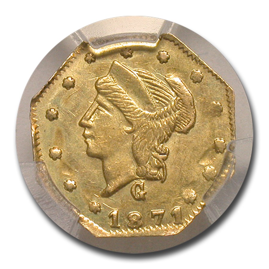 Buy 1871 Liberty Octagonal 25 Cent Gold MS-63 PCGS (BG-769) | APMEX Buy 1871 Liberty Octagonal 25 Cent Gold MS-63 PCGS (BG-769) | APMEX