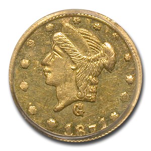 Buy 1871 Liberty Round 25 Cent Gold MS-61 PCGS (BG-838) | APMEX