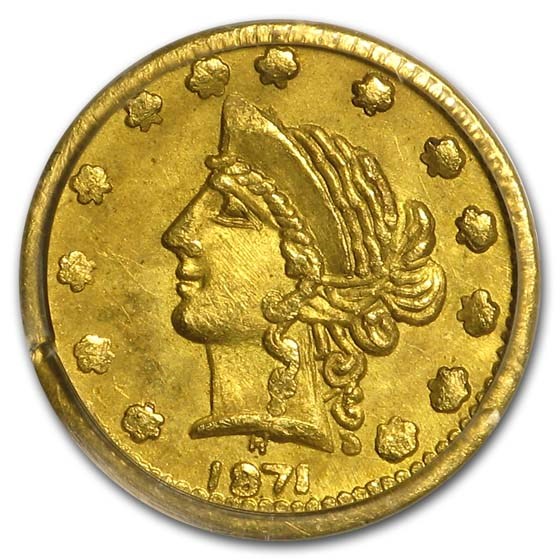 Buy 1871 Liberty Round 25 Cent Gold MS-63 PCGS (BG-864) | APMEX