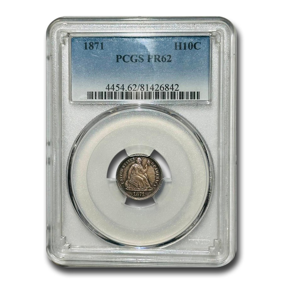 1871 Liberty Seated Dime PR-62 PCGS