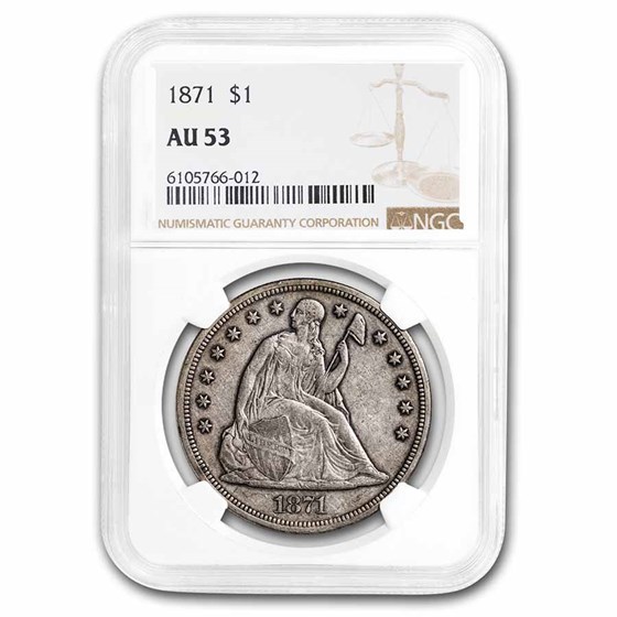 Buy 1871 Liberty Seated Dollar AU-53 NGC | APMEX