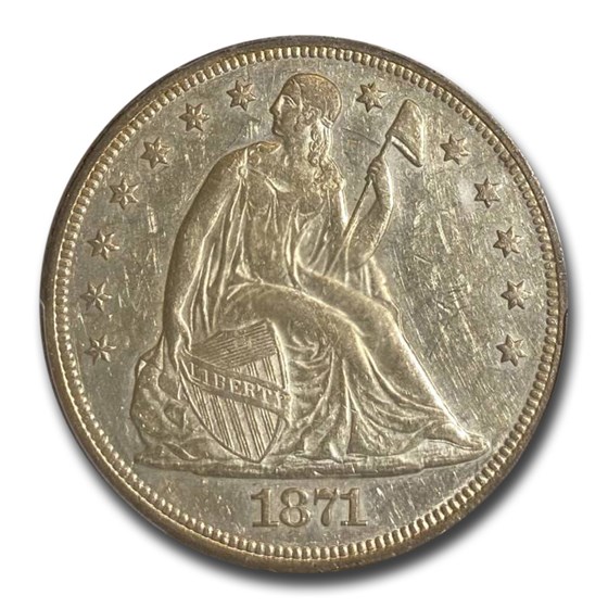 Buy 1871 Liberty Seated Dollar AU-53 PCGS | APMEX