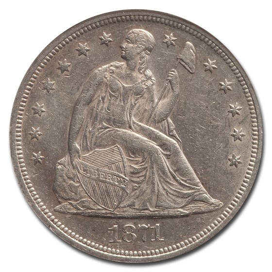 Buy 1871 Liberty Seated Dollar AU-58 NGC | APMEX