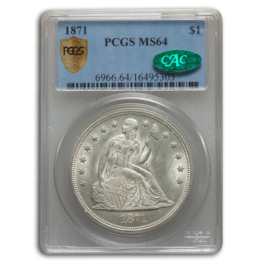 Buy 1871 Liberty Seated Dollar MS-64 PCGS CAC | APMEX